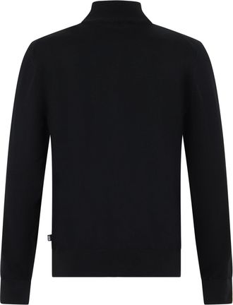 HUGO BOSS Virgin Wool Cardigan - Black
