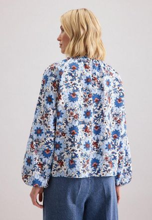 Seidensticker Klassische Bluse Schwarze Rose Tunika Druck