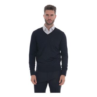 Hindustrie V-neck Pullover - - Knitwear - Herren - Blau - M
