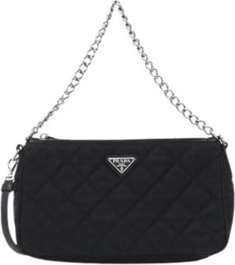 Prada Pre-owned Tessuto Impuntu Shoulder Bag - Femme - Pre-owned - Noir - Taille: ONE Size