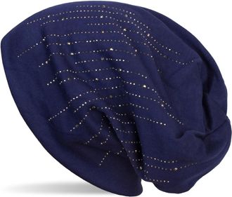 styleBREAKER M&uuml;tze Beanie mit Strass Streifen