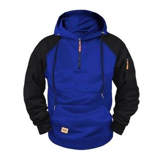 Generic RLEHJN Sweat-Shirt À Capuche Homme Sweat Homme Zippé Bloc De Couleur Tailles Pull Manches Longues Couleur Unie Sportswear Avec Poche Hoodies Tendance 