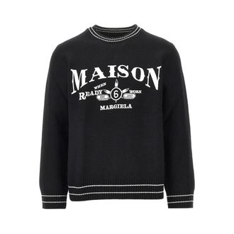 Maison Margiela Pull brod&eacute; Ready When Worn - Homme - Pulls - Noir - Taille: L