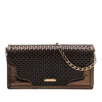 Burberry Sac bandouli&egrave;re en cuir tress&eacute; et su&egrave;de Pre-owned - Femme - Pre-owned - Brun - Taille: ONE Size