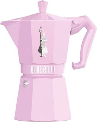 Bialetti Cafeti&egrave;re italienne 6 tasses en aluminium rose pastel - Syst&egrave;me anti-gouttes - Fabrication italienne - Compatible tous feux sauf induction - Bialetti