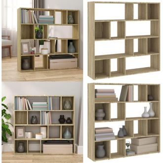 vidaXL Vidaxl - Bücherregal/Raumteiler Sonoma-Eiche 105x24x102 cm - Buche Regal - Raumteiler - Wohnzimmermöbel - Eiche Möbel - Holz Regalsystem - Home &