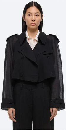 Helmut Lang Femme, Manteaux, Noir, Taille: 40 FR Trench court crois&eacute;
