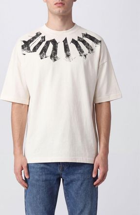 Palm Angels Locker geschnittenes Baumwoll-T-Shirt mit Graffiti-Logo-Print