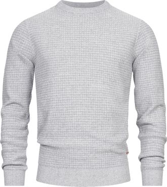 Indicode Herren INLourdes Pullover mit Rundhals-Ausschnitt | Herrenpulli Strickpullover Männer Lt Grey Mix, XXL