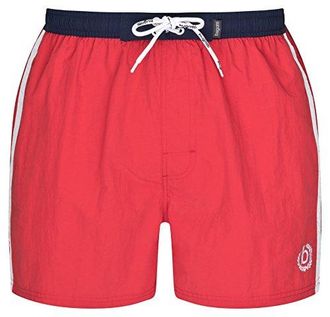 Bugatti Short de bain moderne pour homme en rouge, turquoise, bleu marine et vert avec une couleur contrastée attrayante à la taille, Rouge/bleu marine., 3X-L