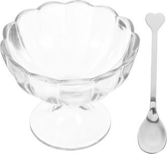 Pretyzoom Kreativer Eisbecher Aus Kunststoff 200 Ml Transparent Dessertschale F&uuml;r Eiscreme Joghurt Und Obst Vielseitig F&uuml;r Zuhause Und Party