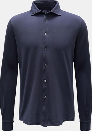 Fedeli Herren - Piqué-Hemd Steve schmaler Kragen navy