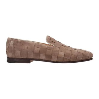 Premiata Homme, Chaussures, Brun, Taille: 45 EU Mocassins en daim avec un motif tiss&eacute;