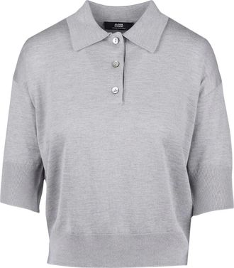 Alpha Studio Femme, Tops, Gris, Taille: 42 FR Polo Cropped