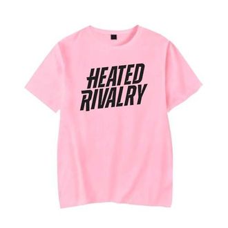 Generic HeatRivalry Logo Merch T-shirt unisexe d&eacute;contract&eacute; col rond &agrave; manches courtes, rose, XXL