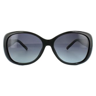 Polaroid Butterfly Womens Shiny Black Grey Gradient Polarisierte Sonnenbrille