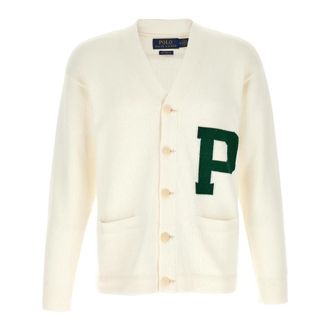 Polo Ralph Lauren Baumwoll-Cardigan mit Buchstaben im Relaxed Fit - - Knitwear - Herren - Wei&szlig; - L
