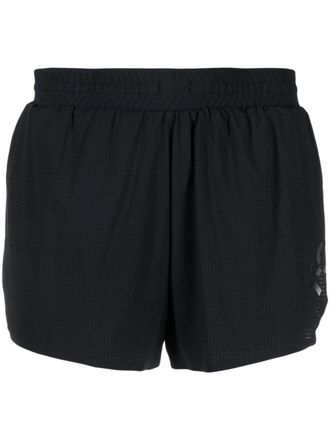 Yohji Yamamoto Lauf-Shorts mit Logo-Print - Schwarz