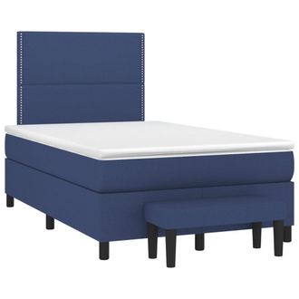 vidaXL Vidaxl Giroletto A Molle Con Materasso Blu 120x200 Cm In Tessuto