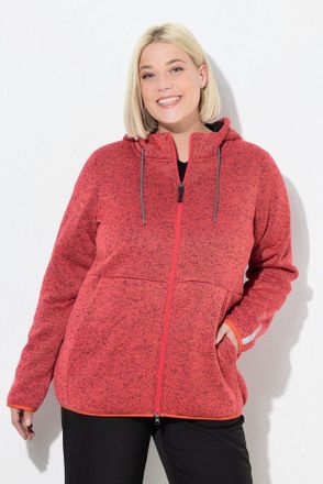 Ulla Popken Sweatjacke Strickfleece-Jacke Teddyfleece 2-Wege-Zipper