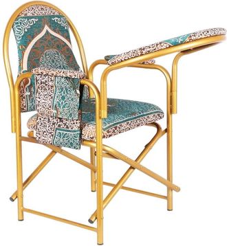 AARZ LONDON Muslim Gebet Stuhl islamisch Gem&uuml;tlich Gepolstert Mit Armlehne Und Tasche Faltbar Salah Stuhl zum Sujud Sajdah Namaz Gr&uuml;n