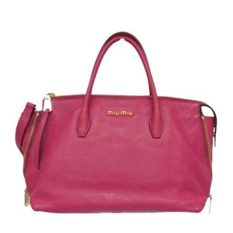 Miu Miu Sac &agrave; main Pre-owned Madras Rn1016 - Femme - Pre-owned - Rose - Taille: ONE Size
