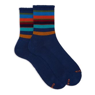 Gallo Gallo, Homme, Sous-vêtements, Multicolore, Taille: M Chaussettes courtes pour hommes en éponge de coton bleu à rayures multicolores