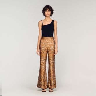 Sandro Pantalon fluide &agrave; imprim&eacute; bandana