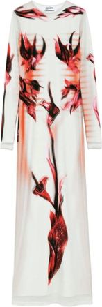 Jean Paul Gaultier Femme, Robes, Multicolore, Taille: 38 FR Mesh and Stretch Jersey Double Layered Long-Sleeve Dress
