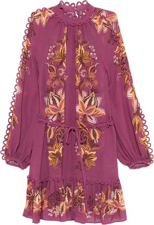 Farm Rio ruffled floral mini dress - Rosa