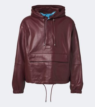 Loewe Veste en cuir &agrave; capuche