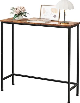 Generic 75 cm Langer schlanker Konsolentisch, schmales, raumsparendes Design, rustikales braunes Finish, ideal f&uuml;r Flur, Eingang, hinter Sofa, Wohnzimmer oder