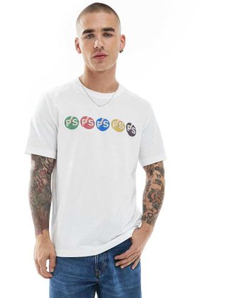 Paul Smith T-shirt classique à logo PS répété - Blanc