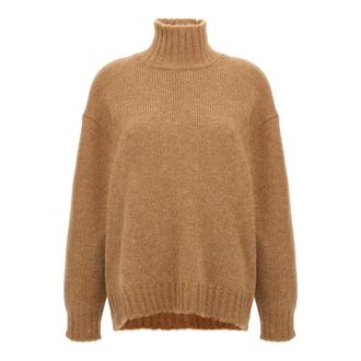 Jil Sander High Neck Sweater - - Knitwear - Damen - Beige - M