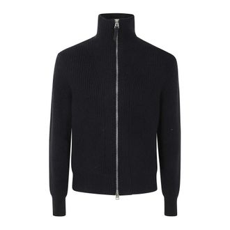 Tom Ford Gerippter Strick-Cardigan mit durchgehendem Rei&szlig;verschluss und Stehkragen - - Knitwear - Herren - Schwarzk - 2XL