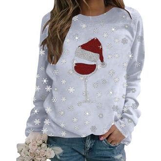 Generic Sweat-Shirt féminin à col Rond et Manches Longues Design imprimé Discret Tenue décontractée et Tendance pour Un Usage Quotidien Coupe Confortable et S