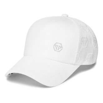 Philipp Plein unisex, Accessoires, Blanc, Taille: ONE Size Casquette de baseball Hexagon