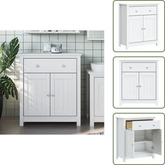 vidaXL The Living Store - Badschrank berg Wei&szlig; 69,5x34x80 cm Massivholz Kiefer - Badeschrank - Holzschr&auml;nke - Badezimmerm&ouml;bel - Kiefernholz - Wei&szlig;es