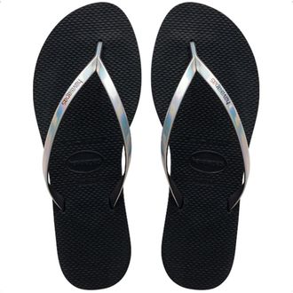 Havaianas You Metallic, Bequeme, stylische und vielseitige Sandalen, D&uuml;nne Riemen mit Metallic-Finish, Kleiner Absatz, f&uuml;r Damen