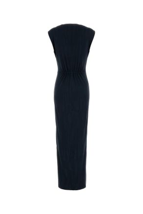 Giorgio Armani Textured Viscose Dress - Navy