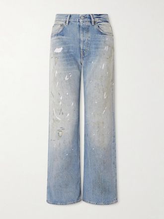 Acne Studios 2021 Halbhohe Jeans Mit Geradem Bein Und Distressed-details - Blau