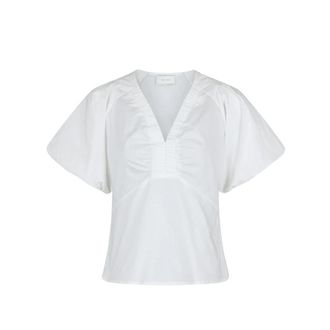 Neo Noir Poplin-Bluse mit Ballon&auml;rmeln - - Blouses & Shirts - Damen - Wei&szlig; - XL