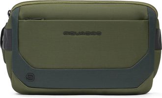 Piquadro Homme, Sacs, Vert, Taille: ONE Size Sac Banane en Tissu et Cuir