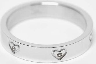 Abbott Lyon Ring aus versilbertem wasserfestem Edelstahl mit Kristallherz
