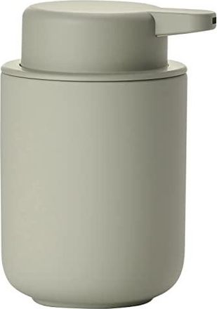 Zone Denmark Ume Seifenspender für Flüssigseife, Steingut/Keramik mit Soft Touch-Beschichtung, Skandinavisch im Design, 250 ml, Höhe 12,8 cm, Eukalyptusgrün