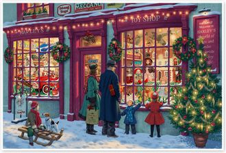 Posterlounge Weihnachtlicher Spielwarenladen Poster von Steve Read 100 x 70 cm Wandbilder Wanddeko