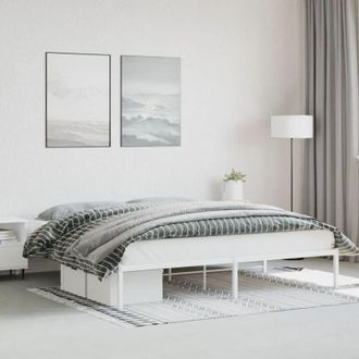 vidaXL Cadre de lit m&eacute;tal sans matelas blanc 193x203 cm Vidaxl