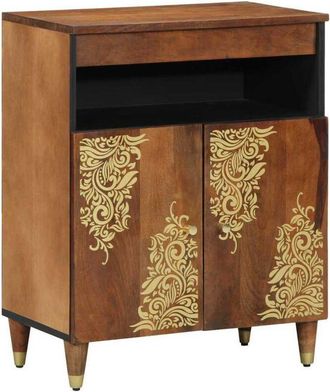 vidaXL Sideboard mit Regal Braun 60 x 33.5 x 75 cm Massivholz Mango Vidaxl