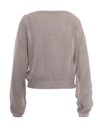 Patrizia Pepe Womens Knit Sweater Maglia Retata Fresh Grey Cotton Jumpers