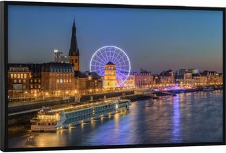 artboxONE Poster mit schwarzem Rahmen 60x40 cm St&auml;dte D&uuml;sseldorfer Altstadt - Bild d&uuml;sseldorf